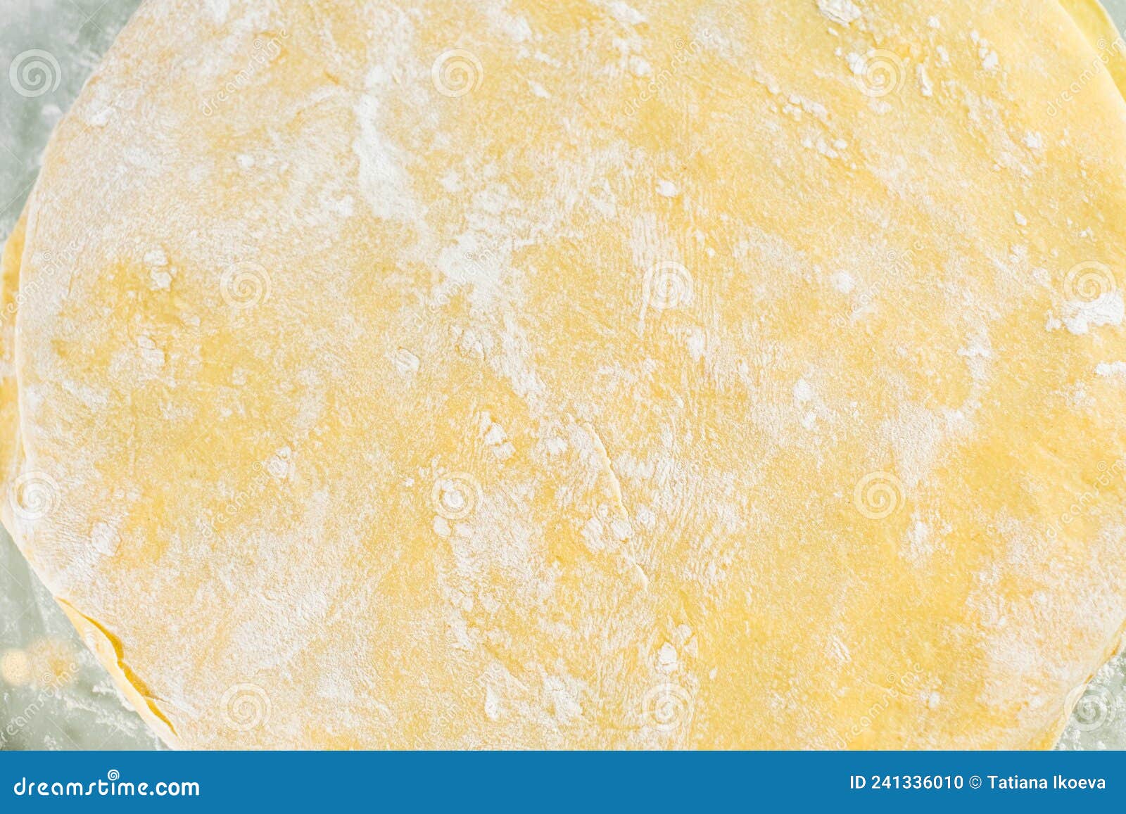 The Dough is Spread on the Table in a Thin Layer. Stock Photo - Image ...