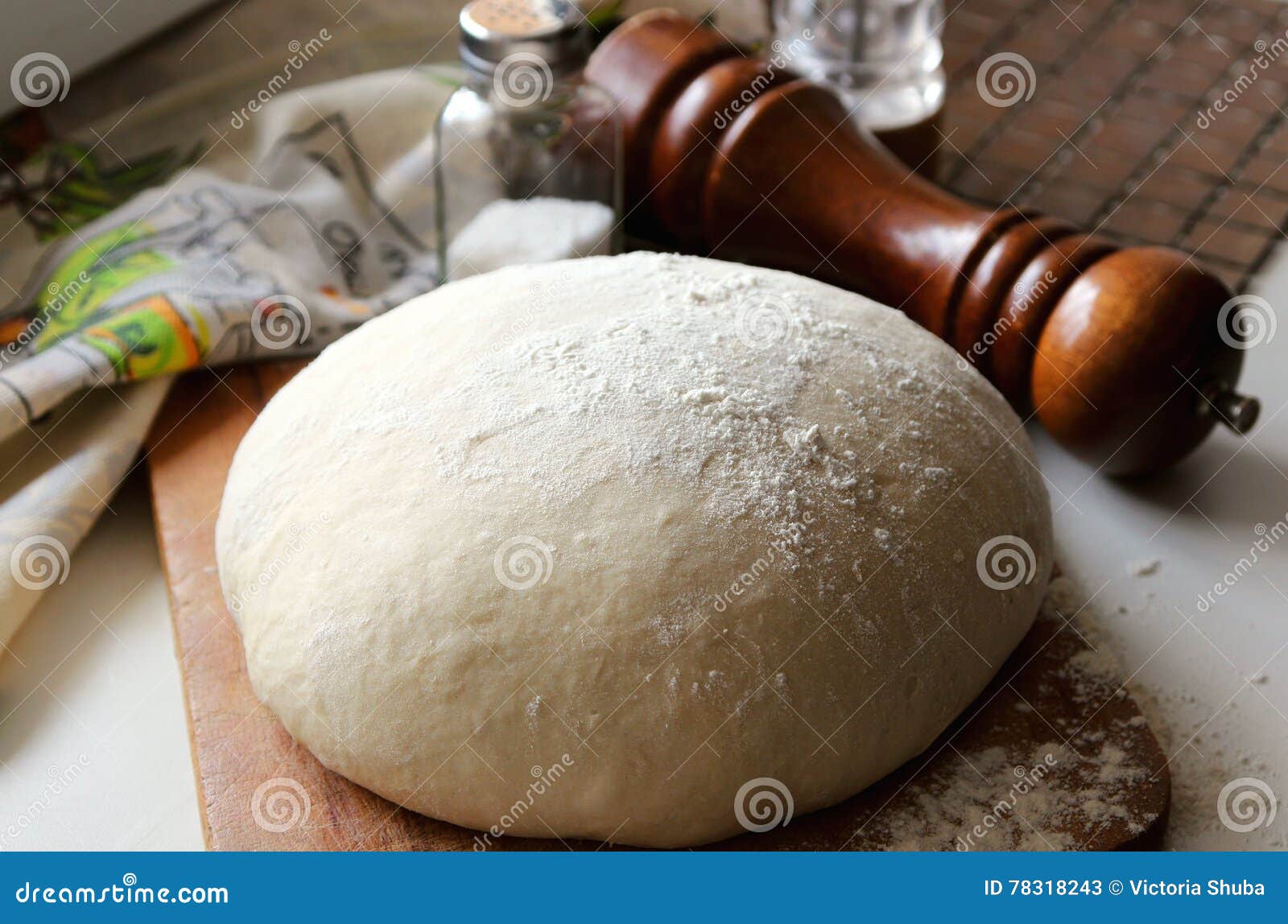 The dough on the table. stock image. Image of preparation - 78318243