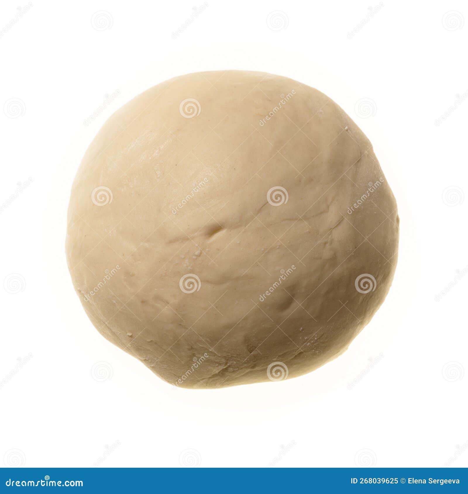 Dough Top View, Fresh Raw Dough on White Background Isolate Stock Image ...
