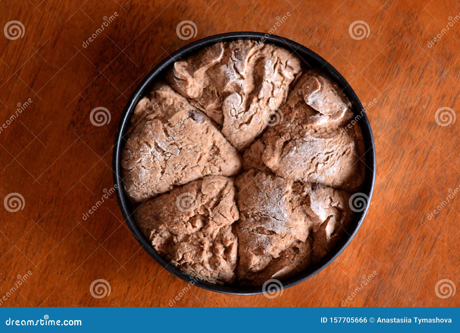The Dough on a Tray on the Table is Ready for Baking Stock Photo ...