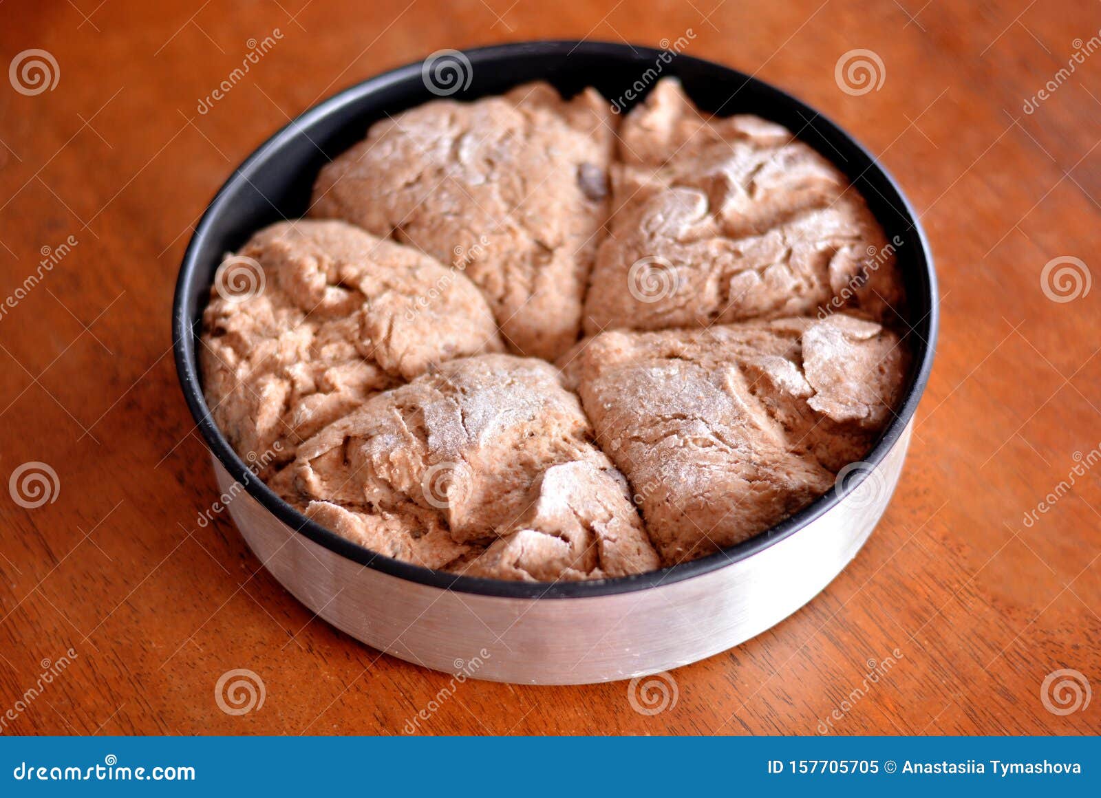 The Dough on a Tray on the Table is Ready for Baking Stock Image ...