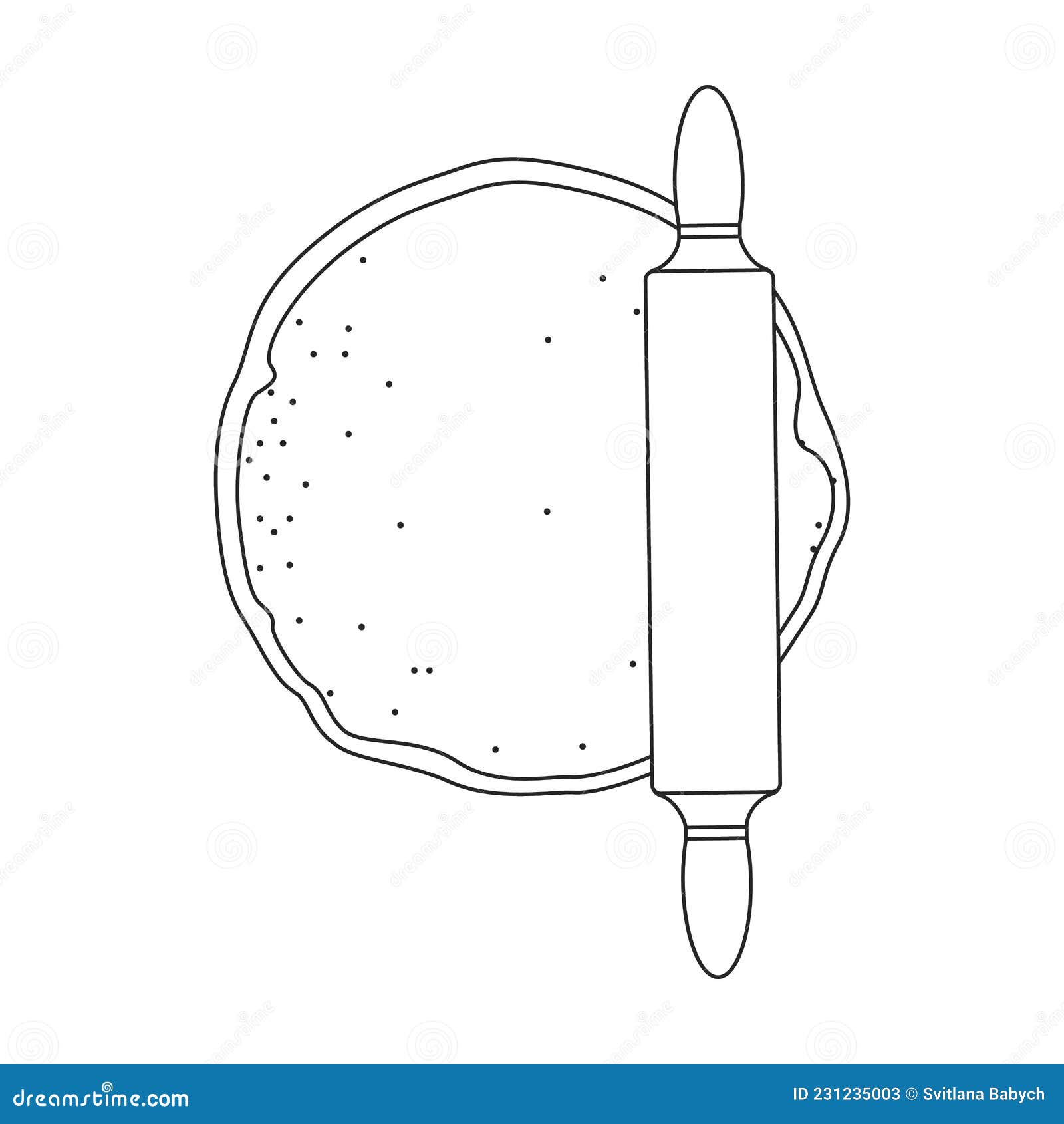 Dough Vector. Rolling Pin. Top View. Preparing Tool. Banner Design ...