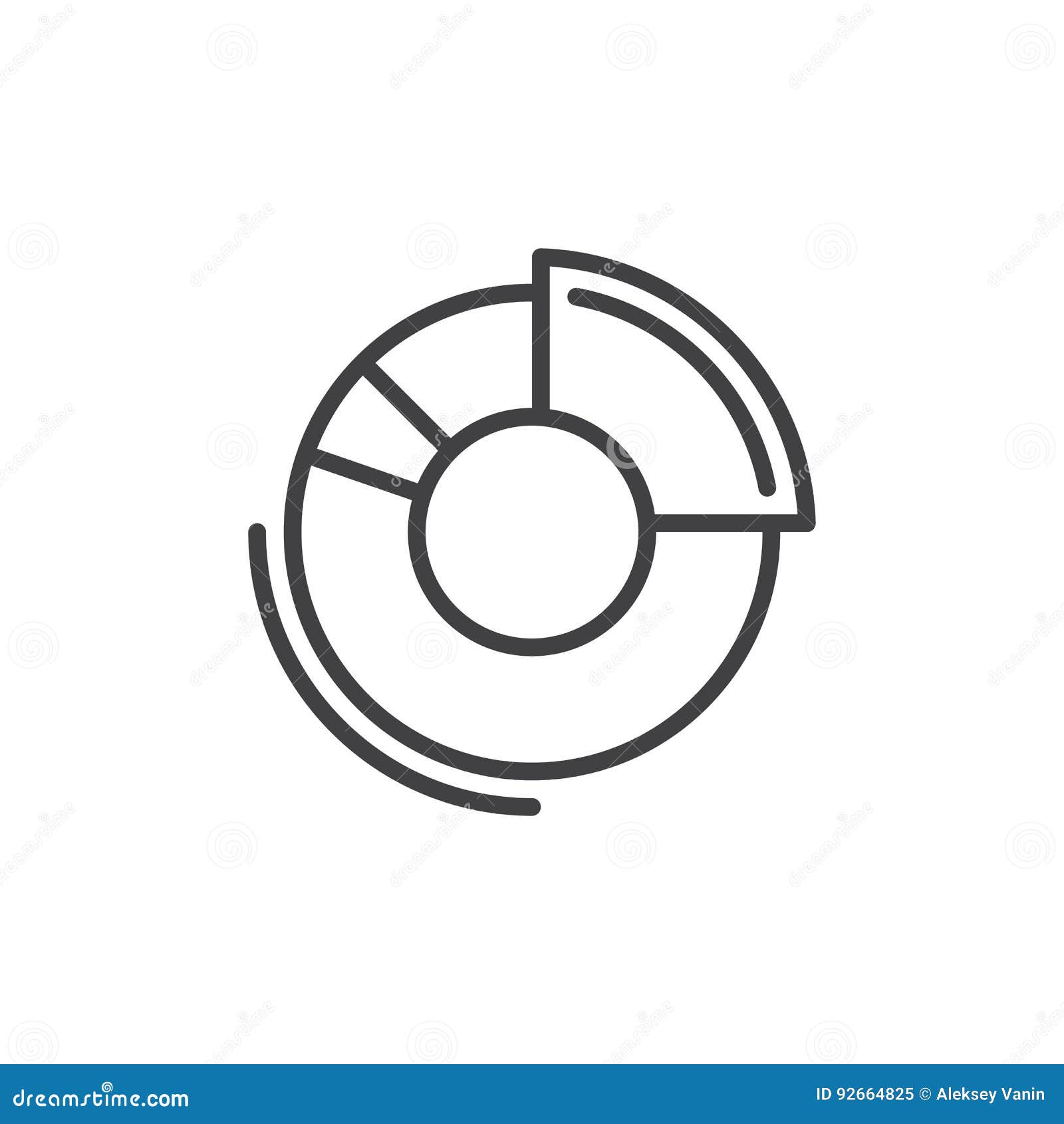 Doughnut Chart Line Icon, Outline Vector Sign, Linear Style Pictogram ... Doughnut Chart Line Icon, Outline Vector Sign, Linear Style Pictogram ...