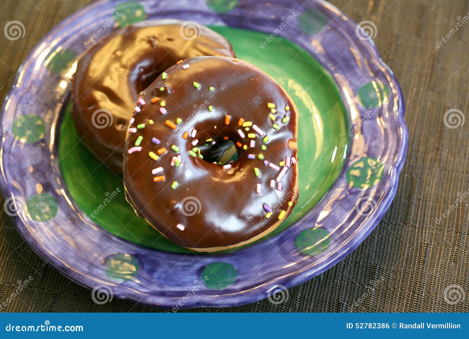 Doughnut with Chocolate Frosting and Sprinkles Stock Photo - Image of ...