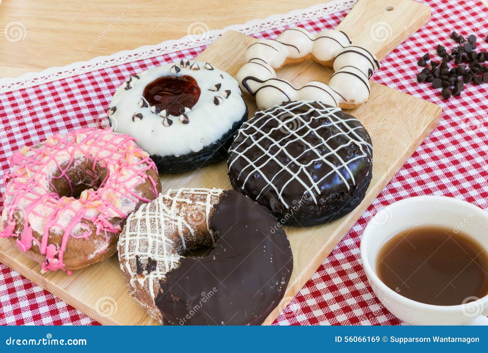 Coffee Break with Doughnut or Donut Stock Image - Image of filled ...