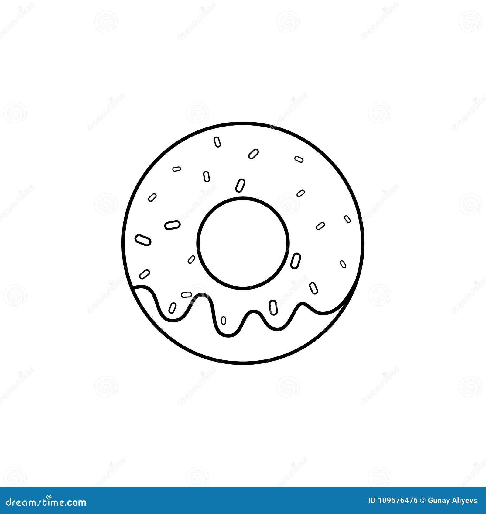 Doughnut glaze line icon stock illustration. Illustration of bagel ...