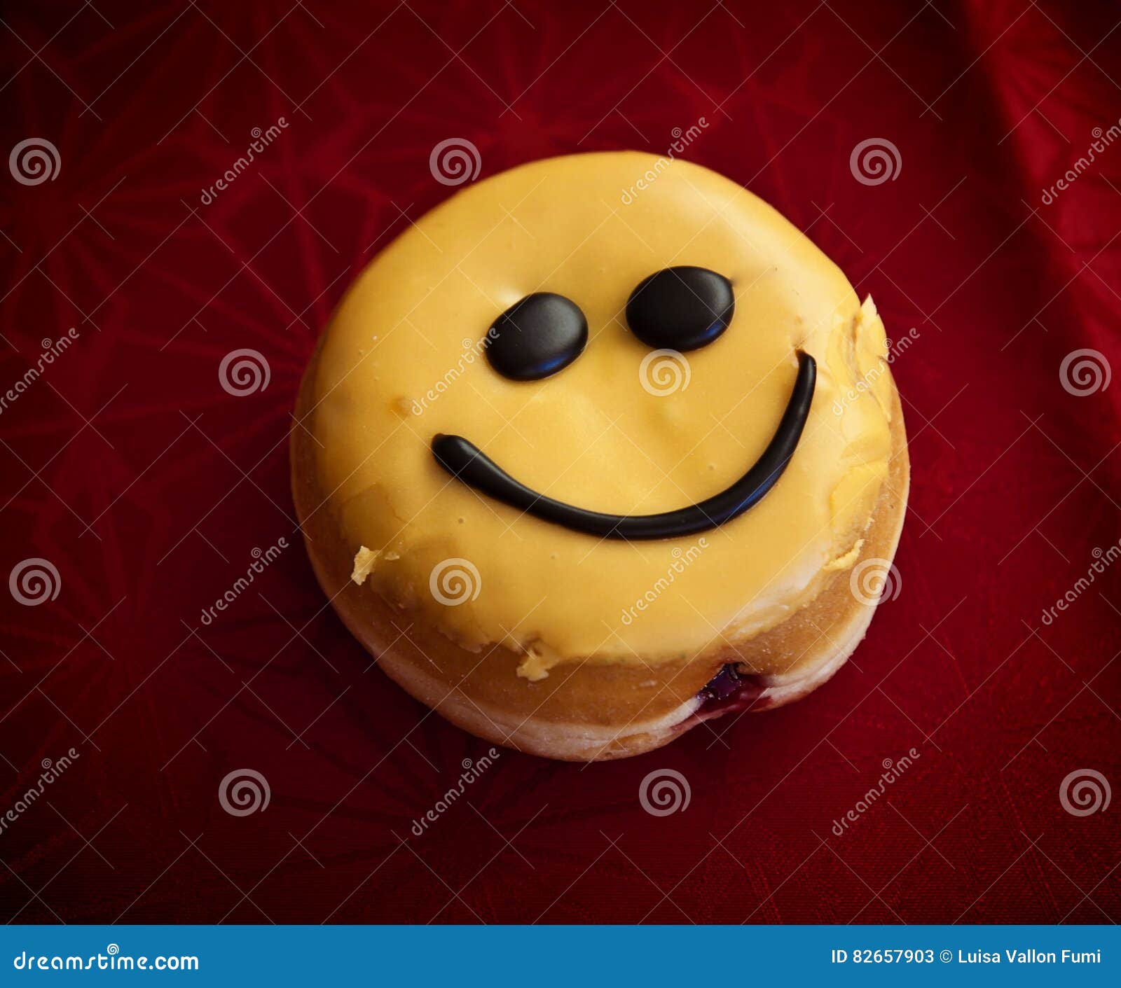 Doughnut Glazed with Smiley Face Stock Image - Image of pastry ...