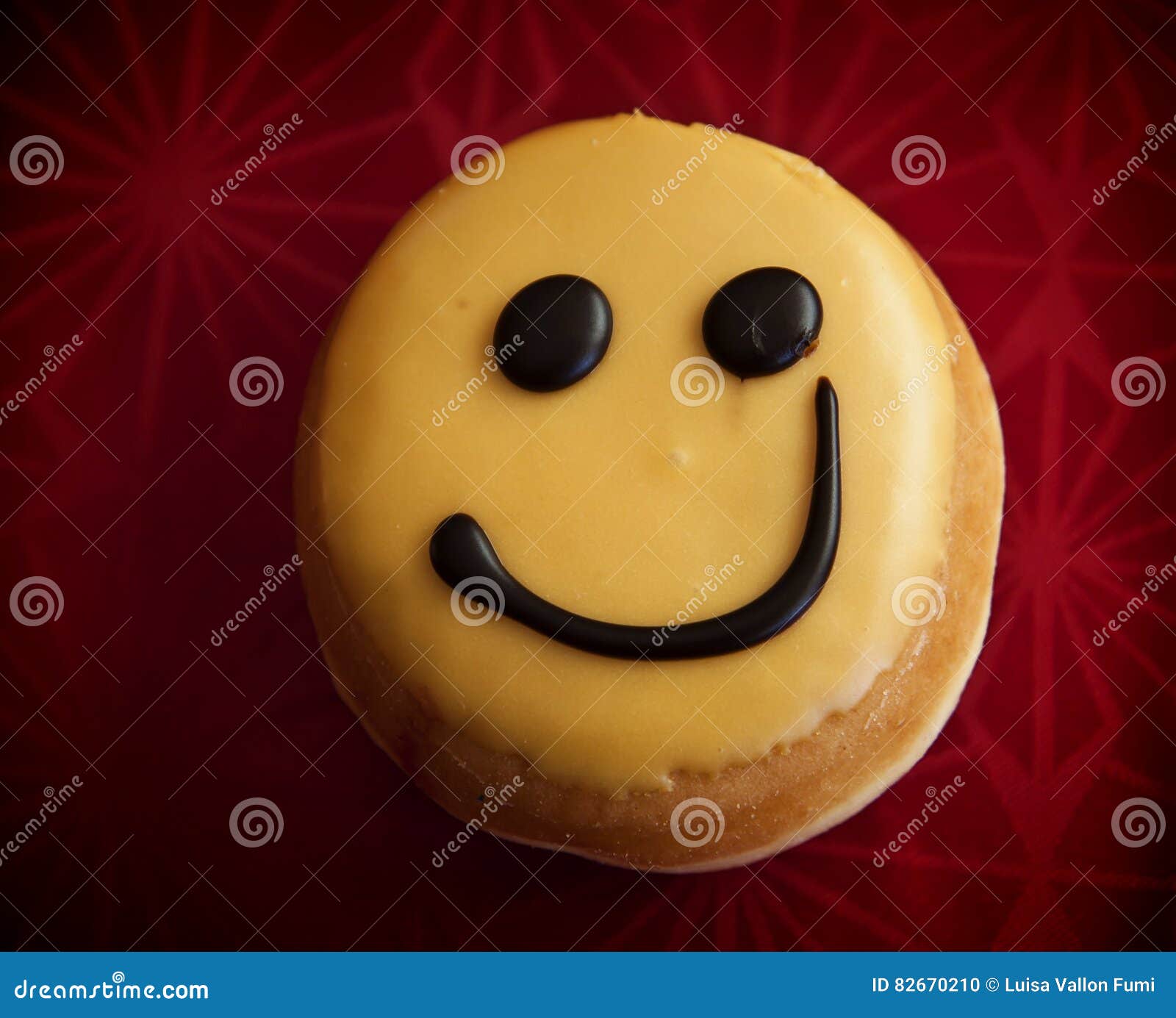 Doughnut Glazed with Smiley Face Stock Photo - Image of background ...