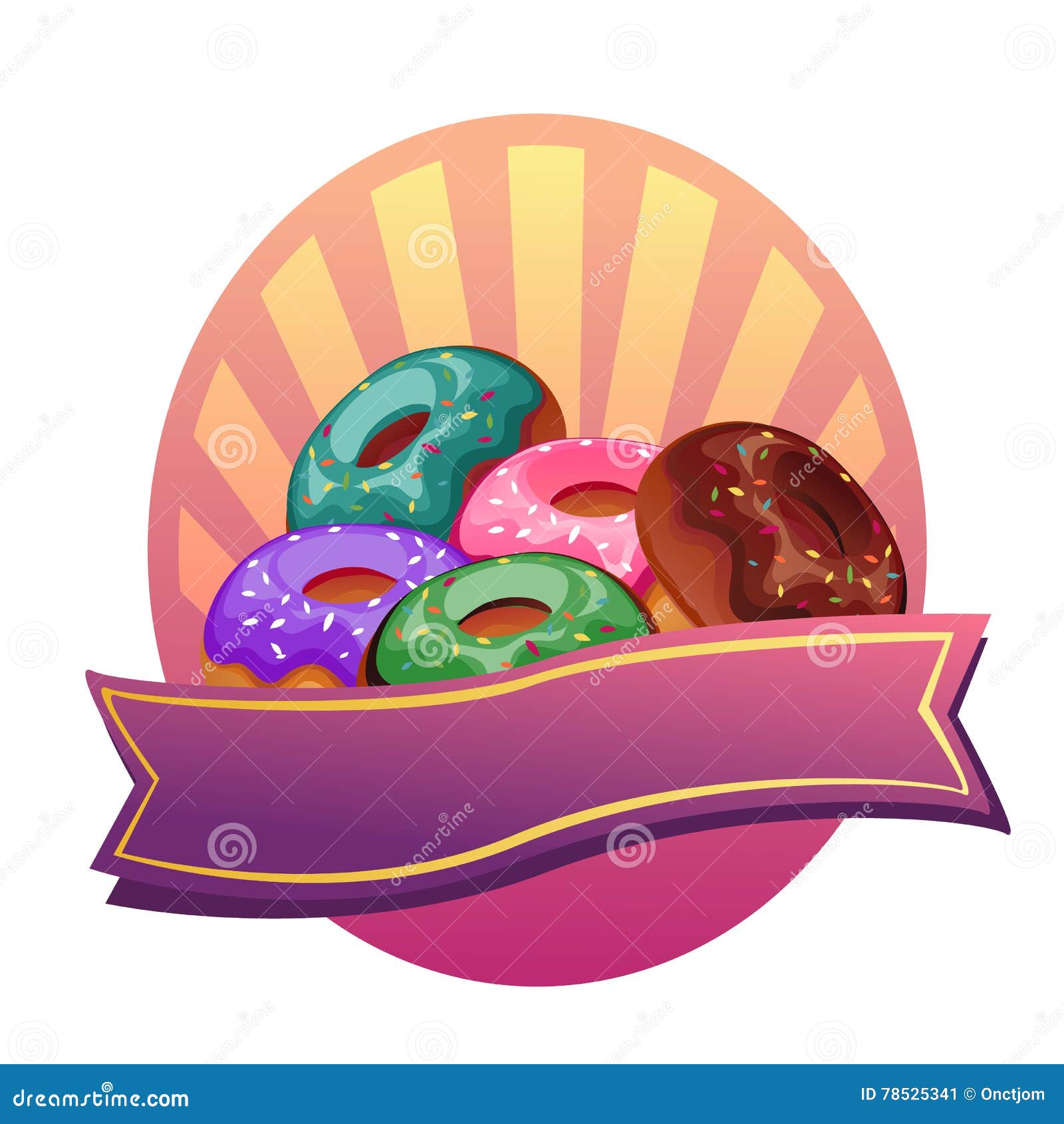 Doughnut label stock vector. Illustration of diet, donut - 78525341