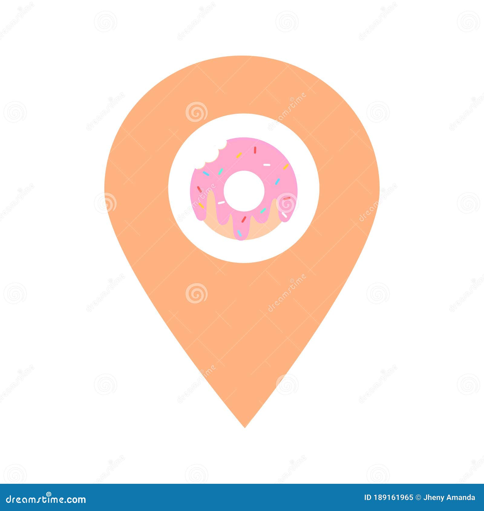 Doughnut Location Map Pin Pointer Icon. Element of Map Point for Mobile Concept and Web Apps ...