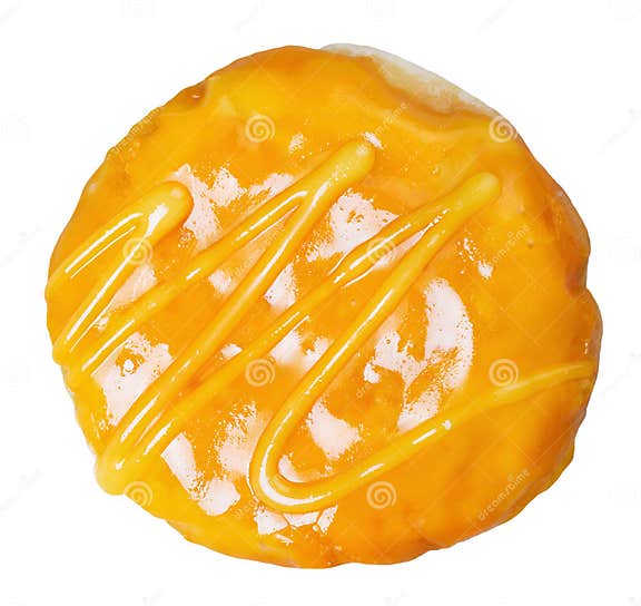 Doughnut Op Wit Wordt Geïsoleerd Dat Stock Afbeelding - Image of suiker ...