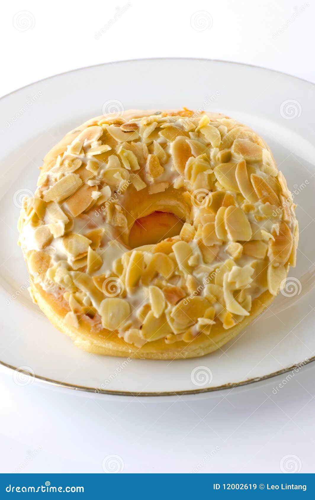 Doughnut on Plate stock image. Image of baked, studio - 12002619