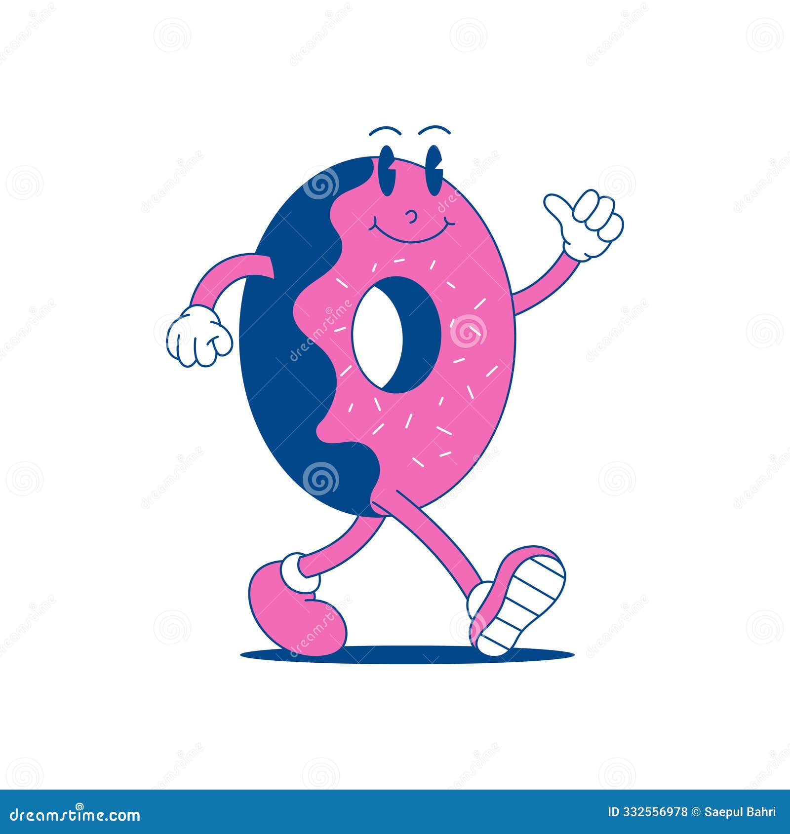 Doughnut Retro Mascot. Funny Cartoon Character of Doughnut Stock ...