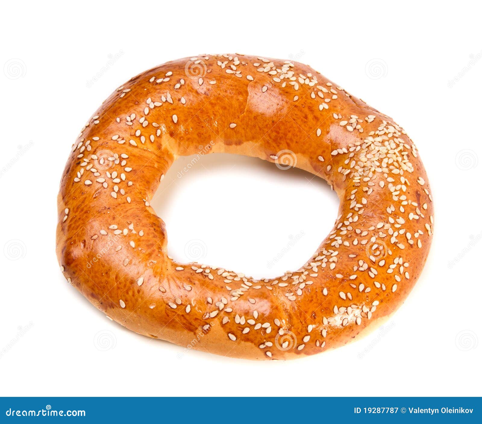 Doughnut-shaped Bun Bread Roll with Sesame Stock Image - Image of roll ...