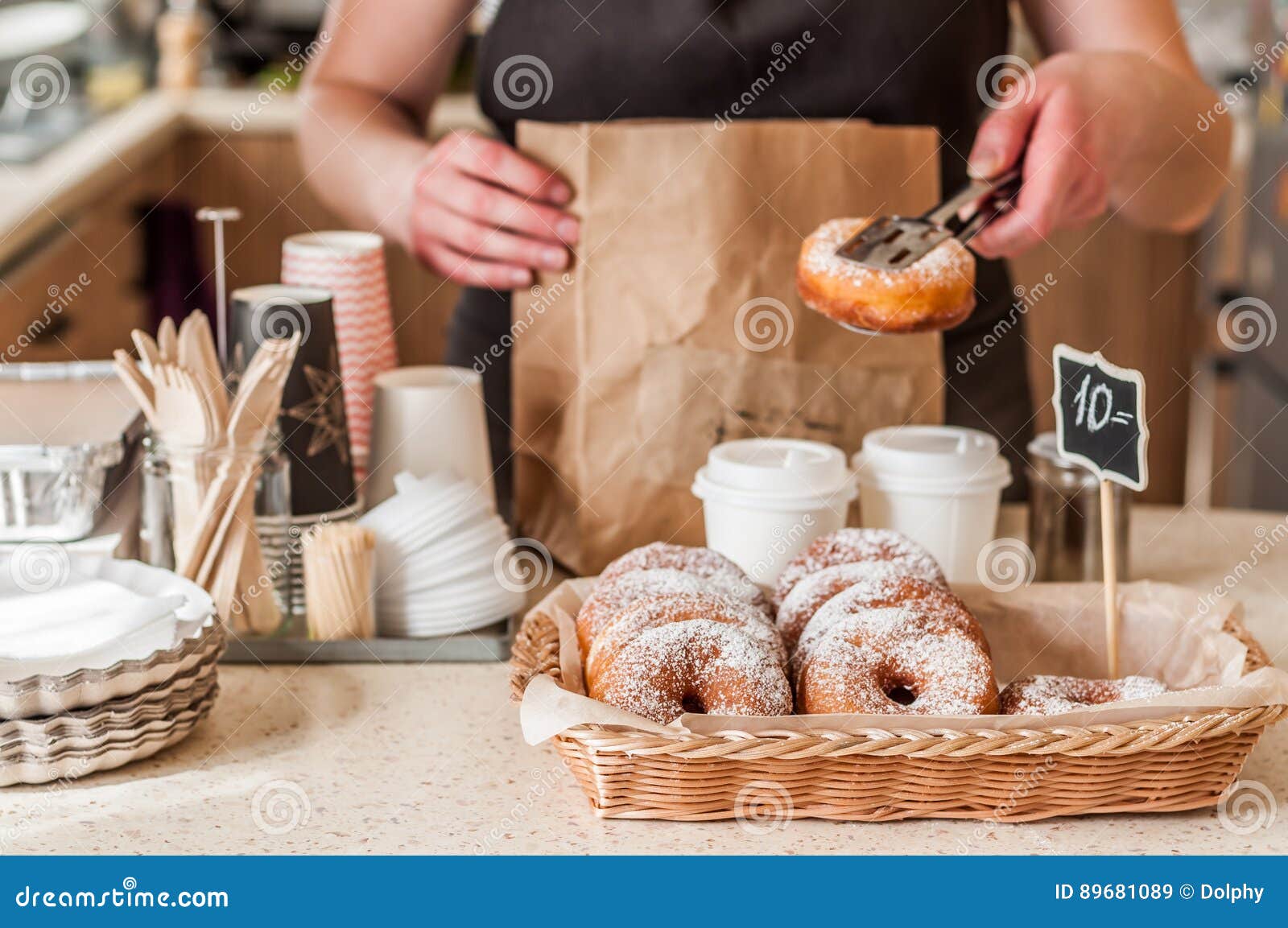Doughnut Store Counter stock image. Image of breakfast - 89681089