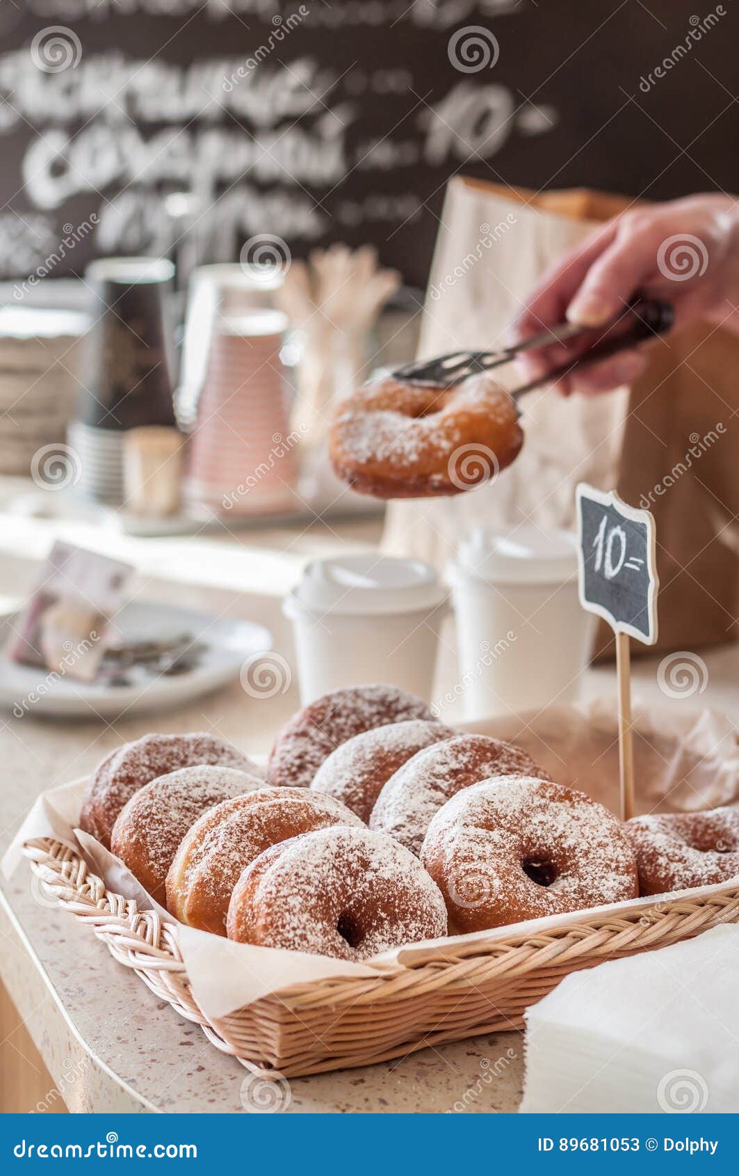 Doughnut Store Counter stock image. Image of baked, fried - 89681053