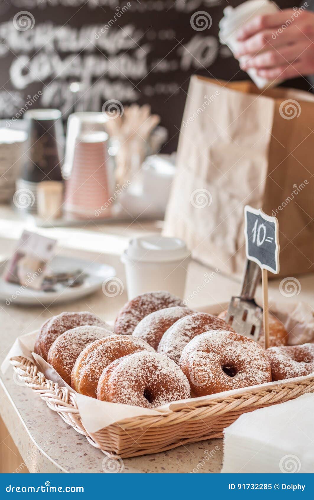 Doughnut Store Counter stock image. Image of pastry, dessert - 91732285