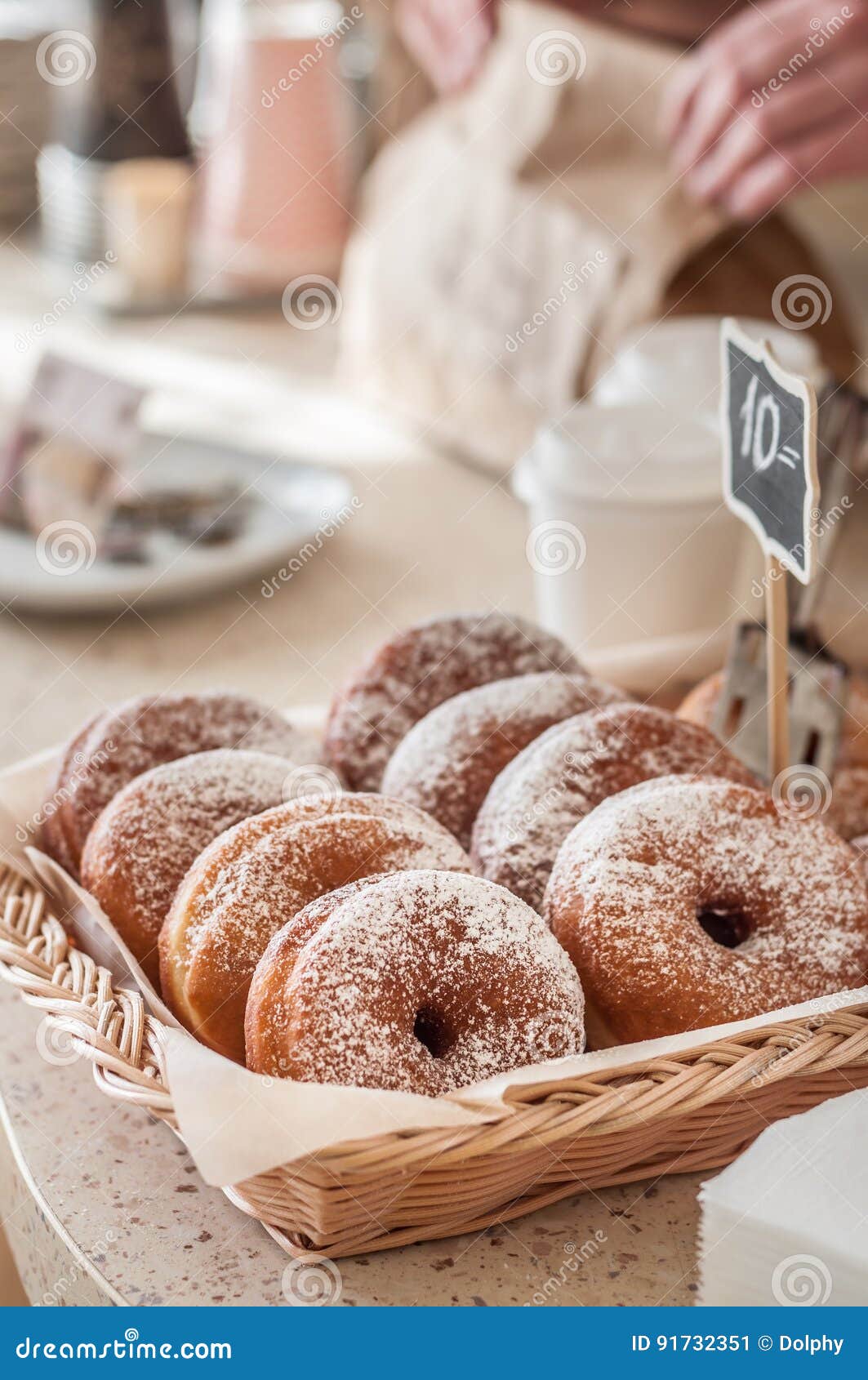 Doughnut Store Counter stock image. Image of food, confectionery - 91732351