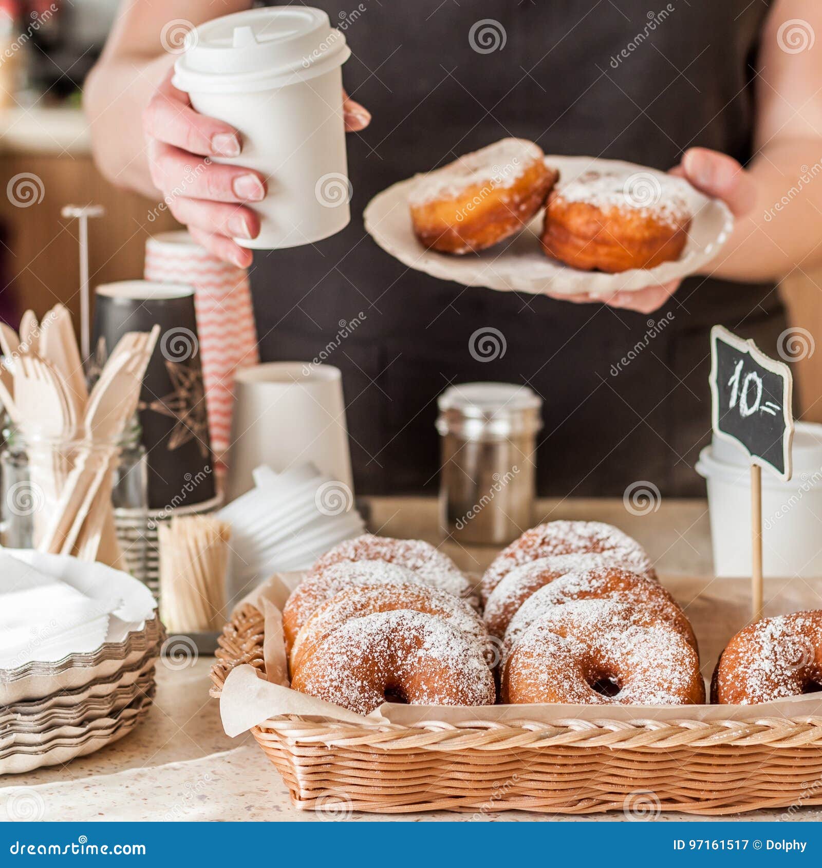 Doughnut Store Counter stock image. Image of background - 97161517