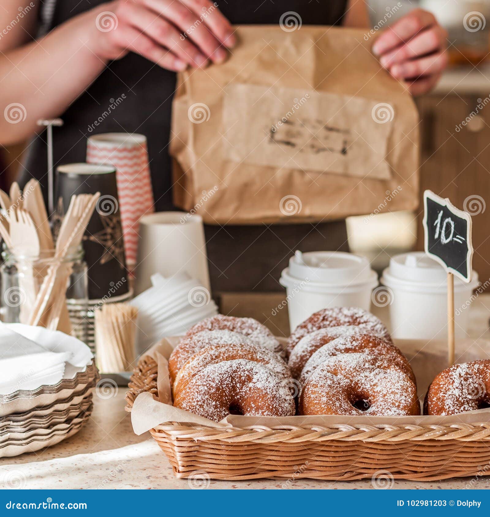 Doughnut Store Counter stock image. Image of market - 102981203