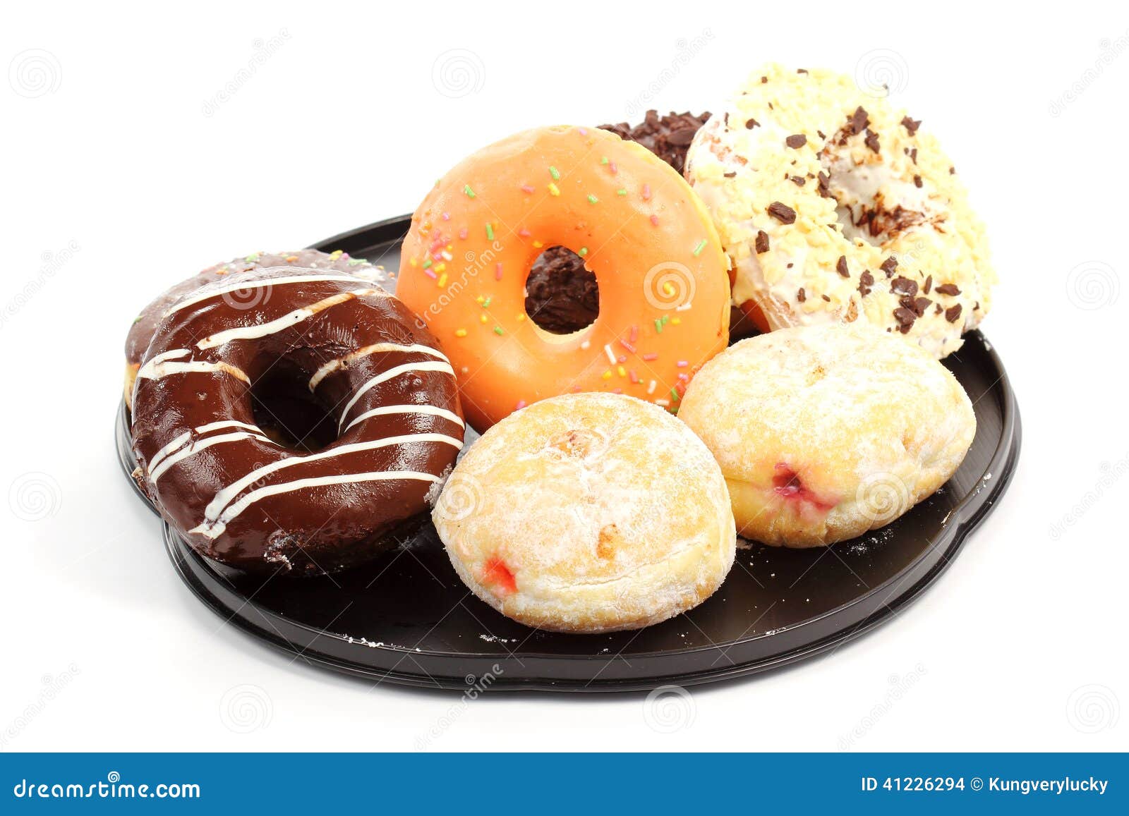 Doughnut on the tray stock photo. Image of dessert, bite - 41226294