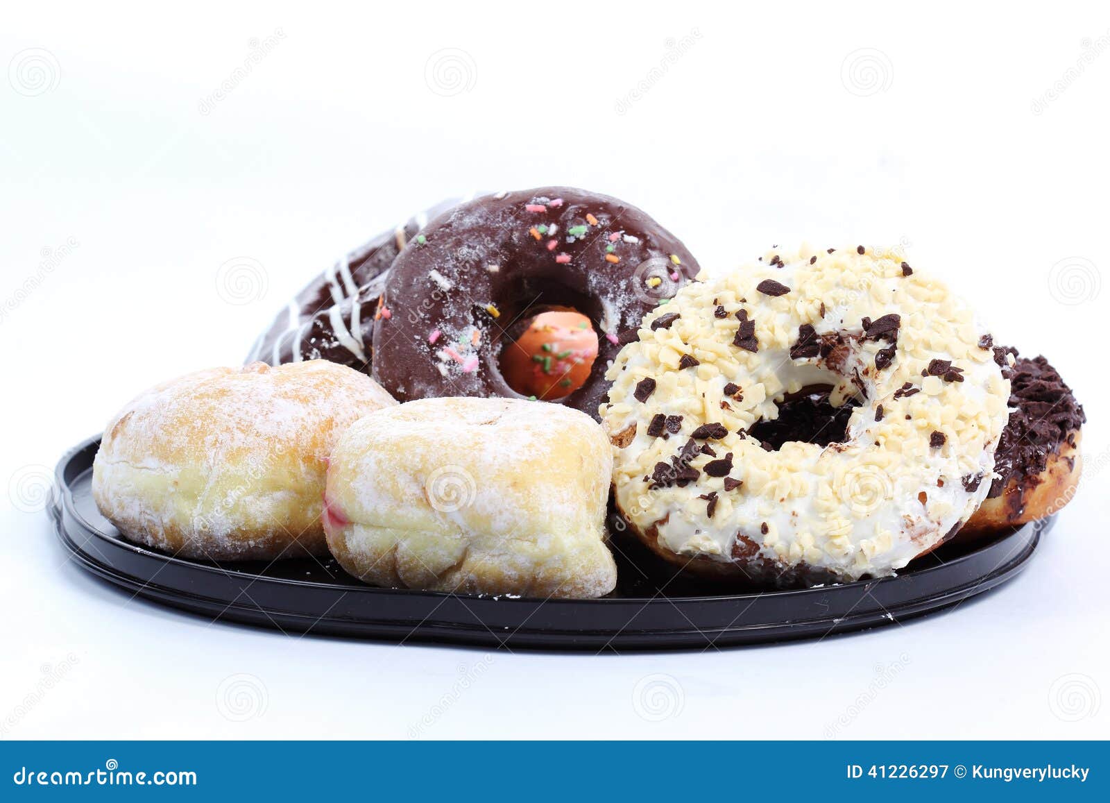 Doughnut on the tray stock image. Image of calories, icing - 41226297