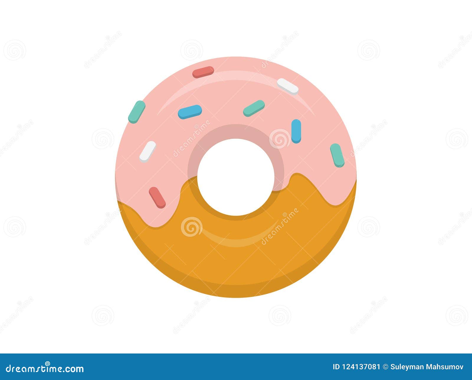 Doughnut Vector Icon Sign Symbol Stock Vector - Illustration of flat ...