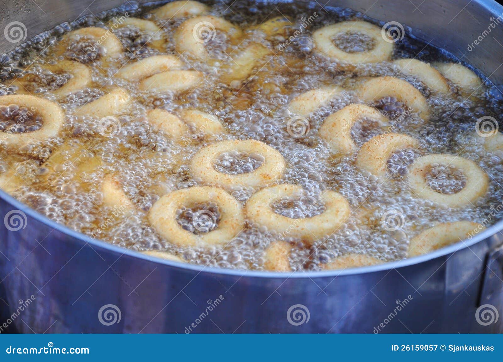 Doughnuts boiling stock image. Image of sustaining, cuisine - 26159057