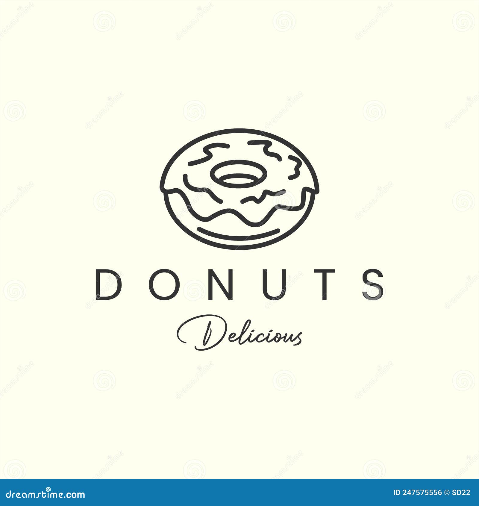 Doughnuts with and Linear Style Logo Icon Template Design Vector ...