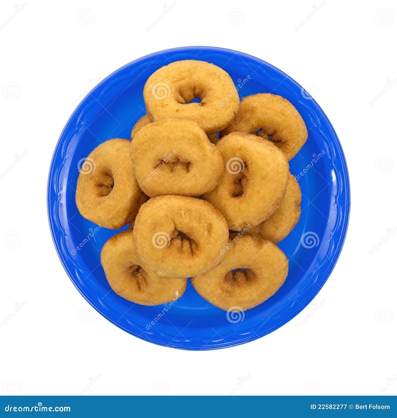 Doughnuts op blauwe plaat stock afbeelding. Image of smakelijk - 22582277