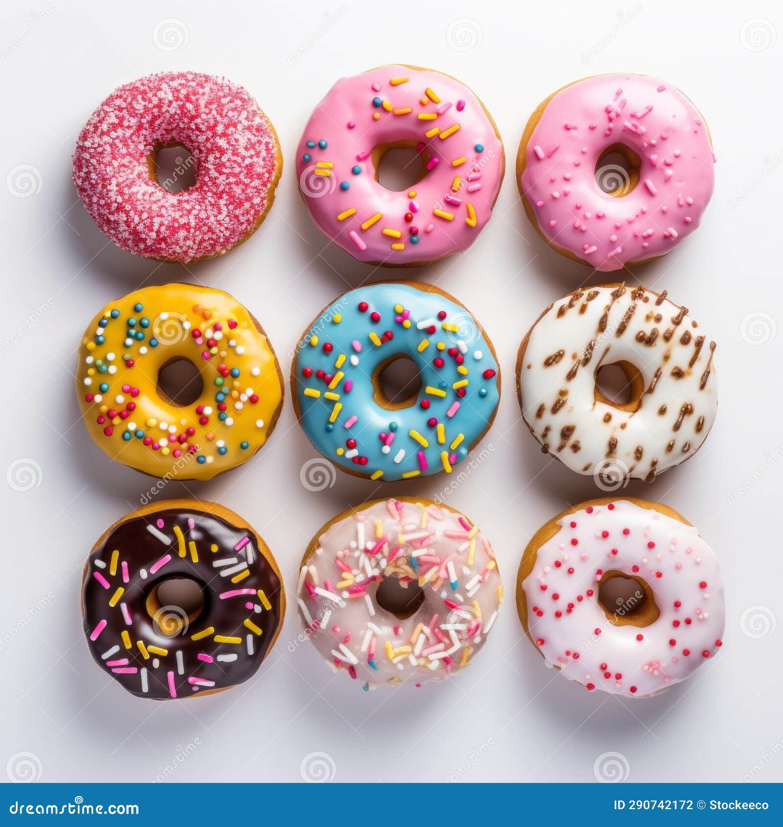 Colorful Donuts with Various Sprinkles - a Delicious Treat Stock Photo ...