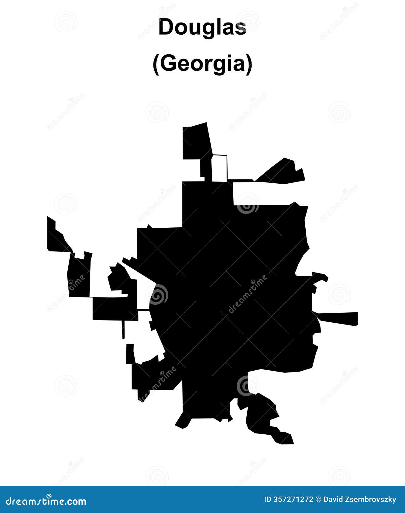Douglas Outline Map Cartoon Vector | CartoonDealer.com #361874515