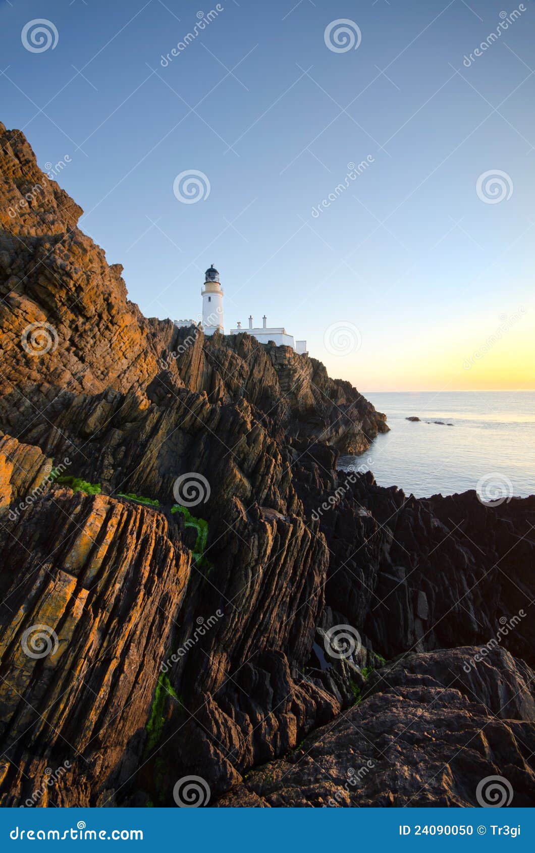Douglas Lighthouse with Cliffs on Isle of Man Stock Photo - Image of ...
