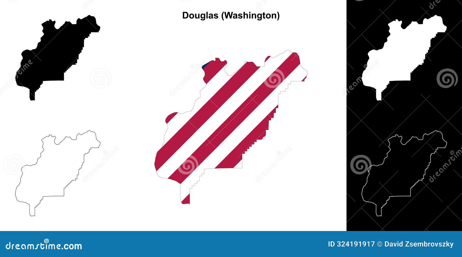 Douglas Outline Map Vector Illustration | CartoonDealer.com #324191917