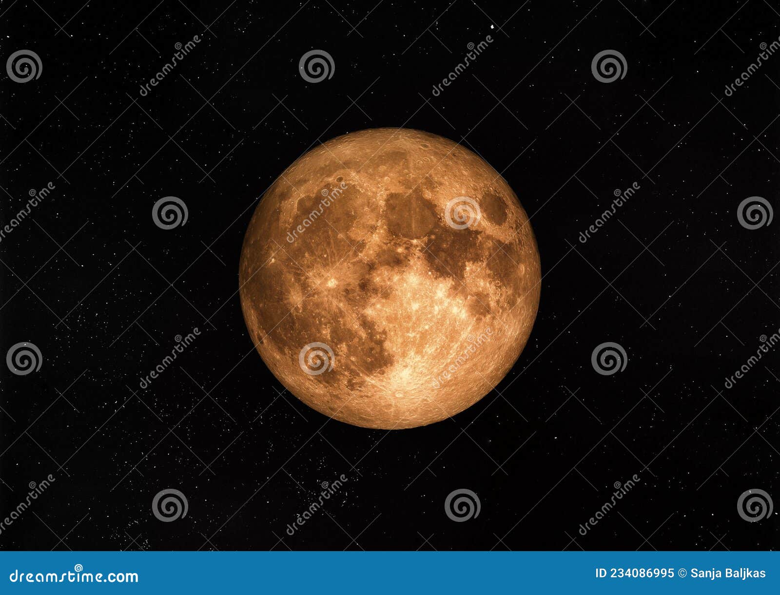 Dourada a Lua Cheia Sobre Fundo Negro Imagem de Stock - Imagem de ...