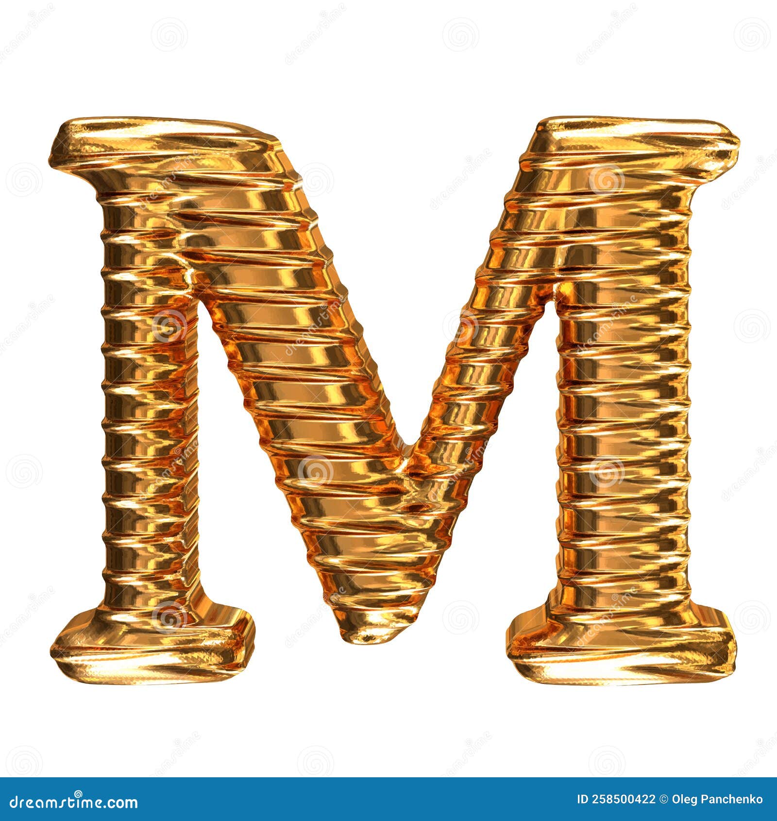 Dourado Canelado Horizontal 3d Letra M Ilustração do Vetor - Ilustração ...