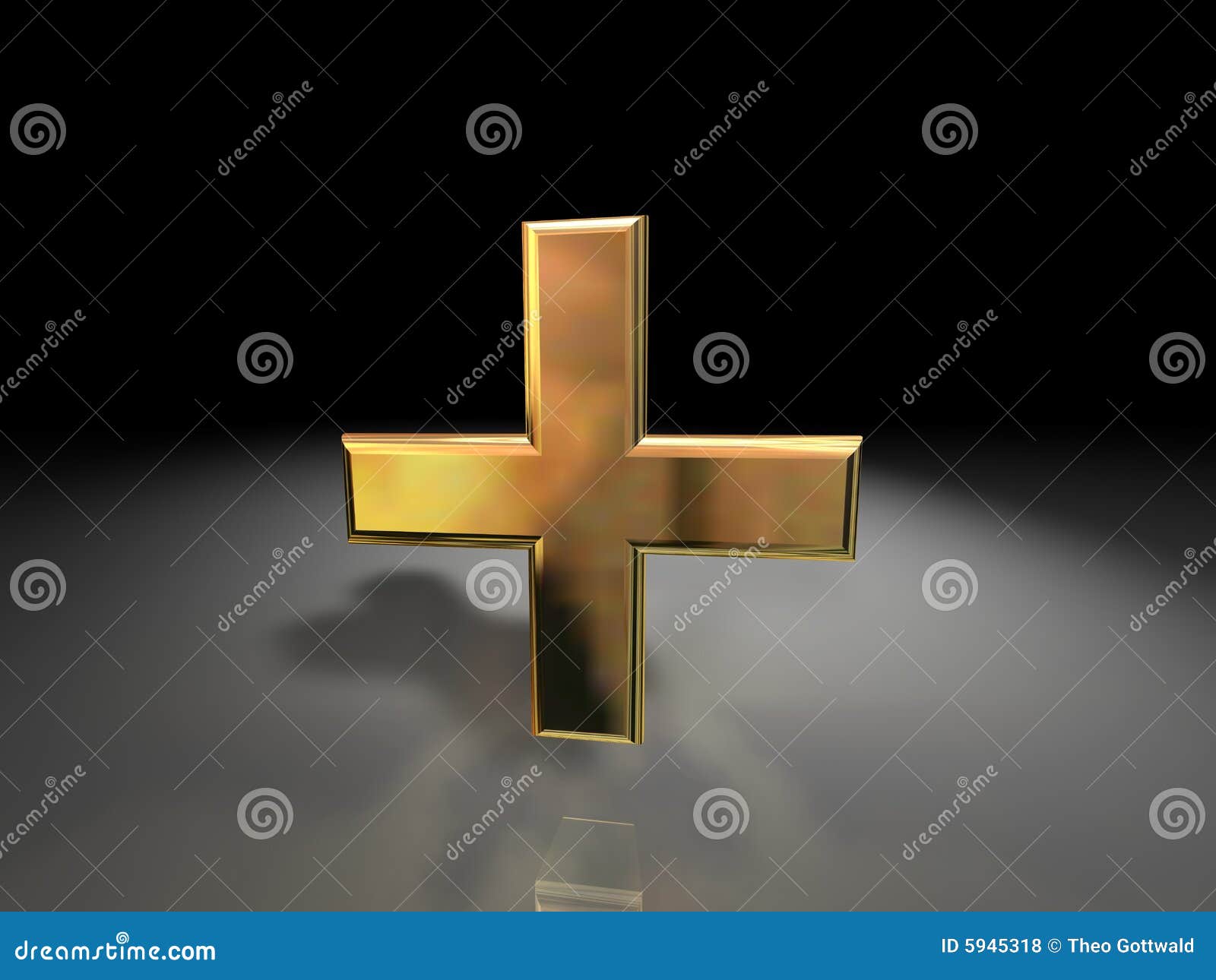 Dourado mais o sinal ilustração stock. Ilustração de fundo - 5945318