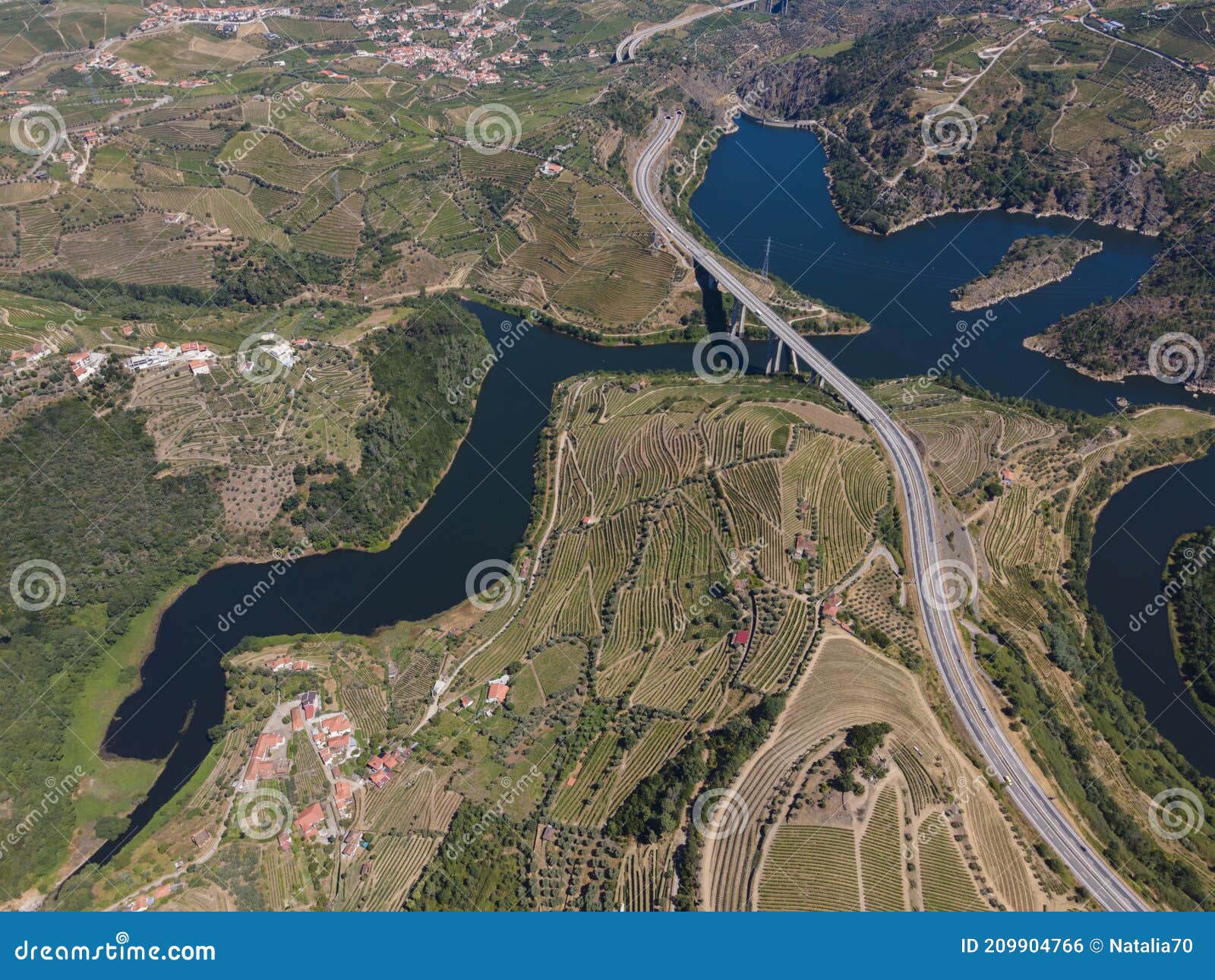 Douro Valley, Hydrographic Basin Of The Varosa Dam Royalty-Free Stock ...
