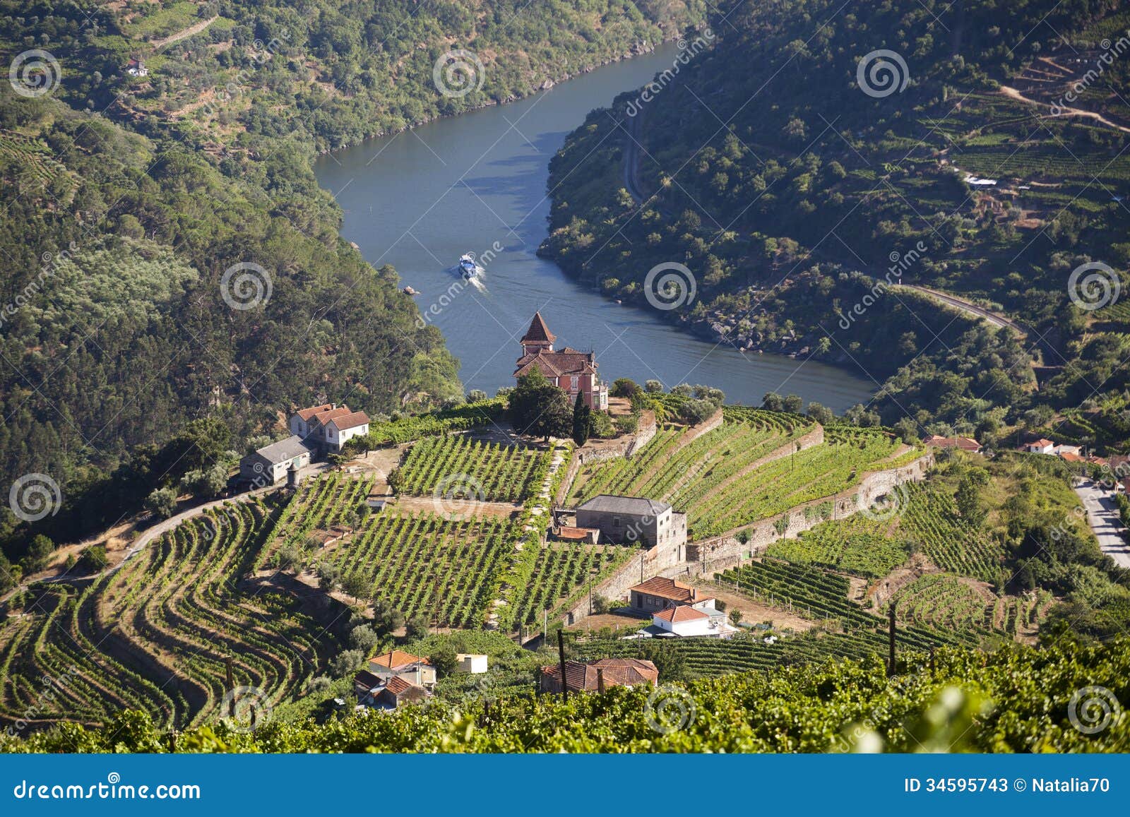 Douro Valley, Hydrographic Basin Of The Varosa Dam Royalty-Free Stock ...
