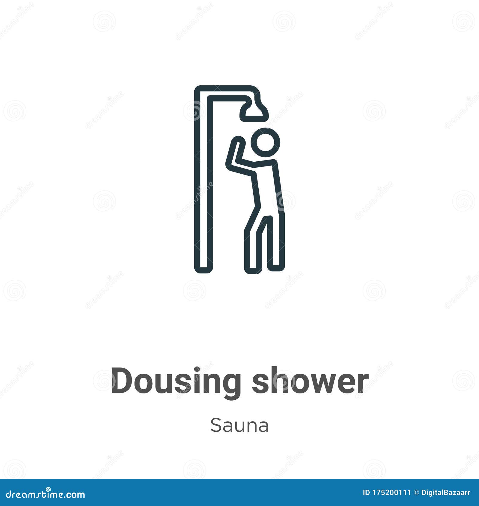 Dousing Shower Outline Vector Icon. Thin Line Black Dousing Shower Icon ...