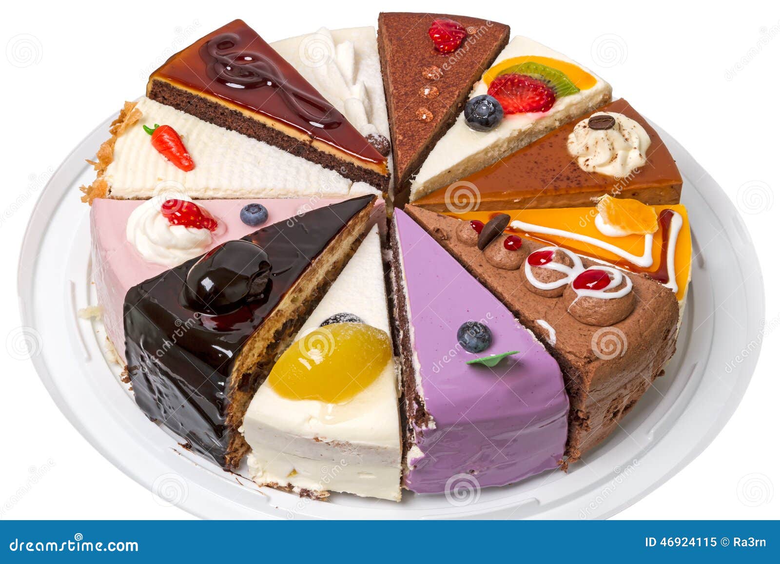 Douze Morceaux De Gâteau Différents D'un Plat Image stock - Image du ...