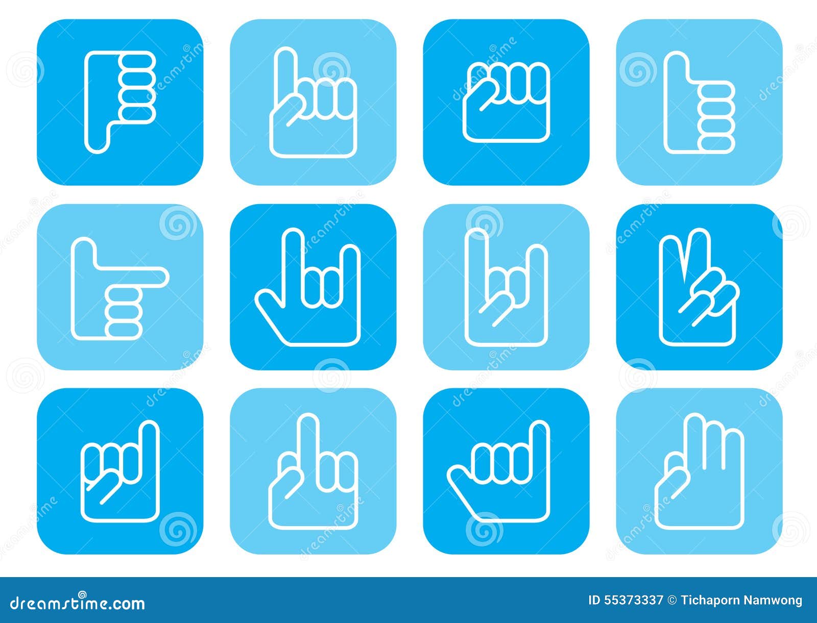 Douze signes de main illustration de vecteur. Illustration of forme ...