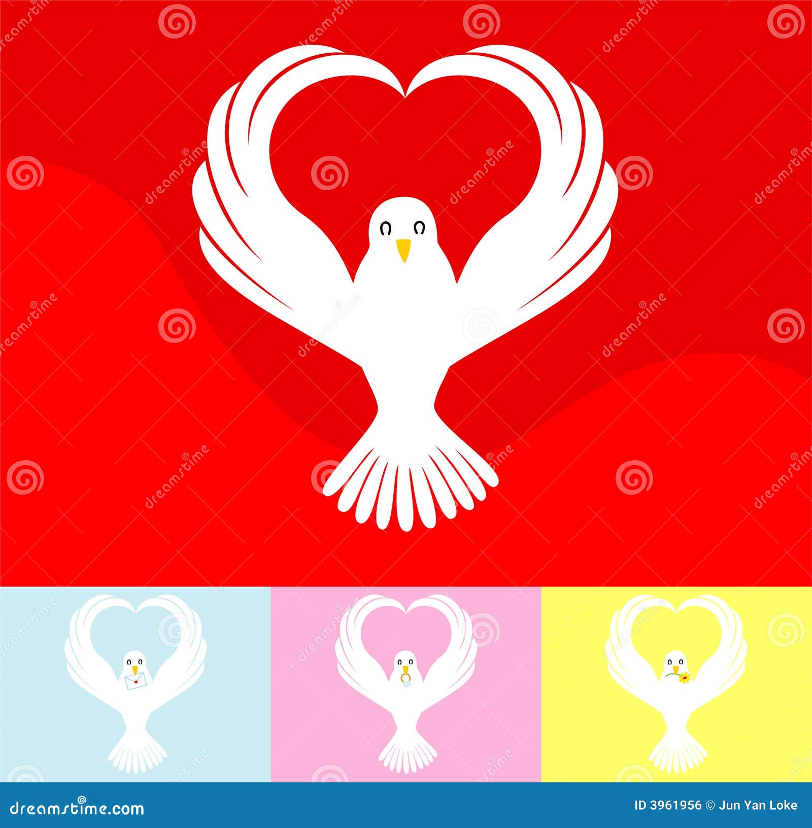 Dove stock vector. Illustration of shape, colorful, loving - 3961956