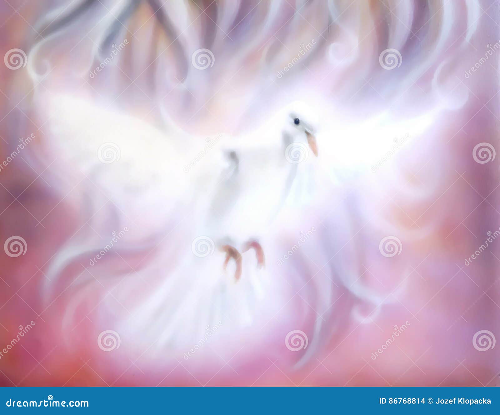 Dove on Abstract Background. Painting and Graphic Design. Stock ...