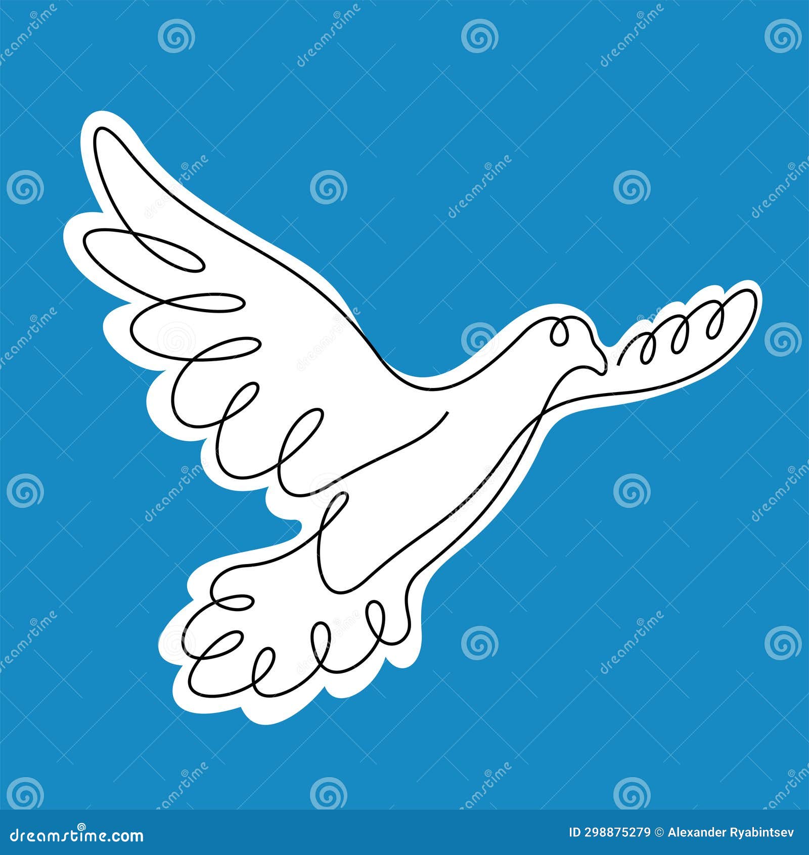 Dove On Abstract Background In Light Flame. Painting And Graphic Design ...