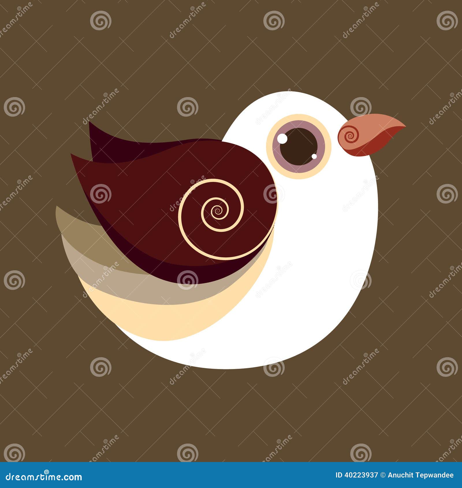 Dove Bird Cute Abstract Prehistoric Color Stock Vector - Illustration ...