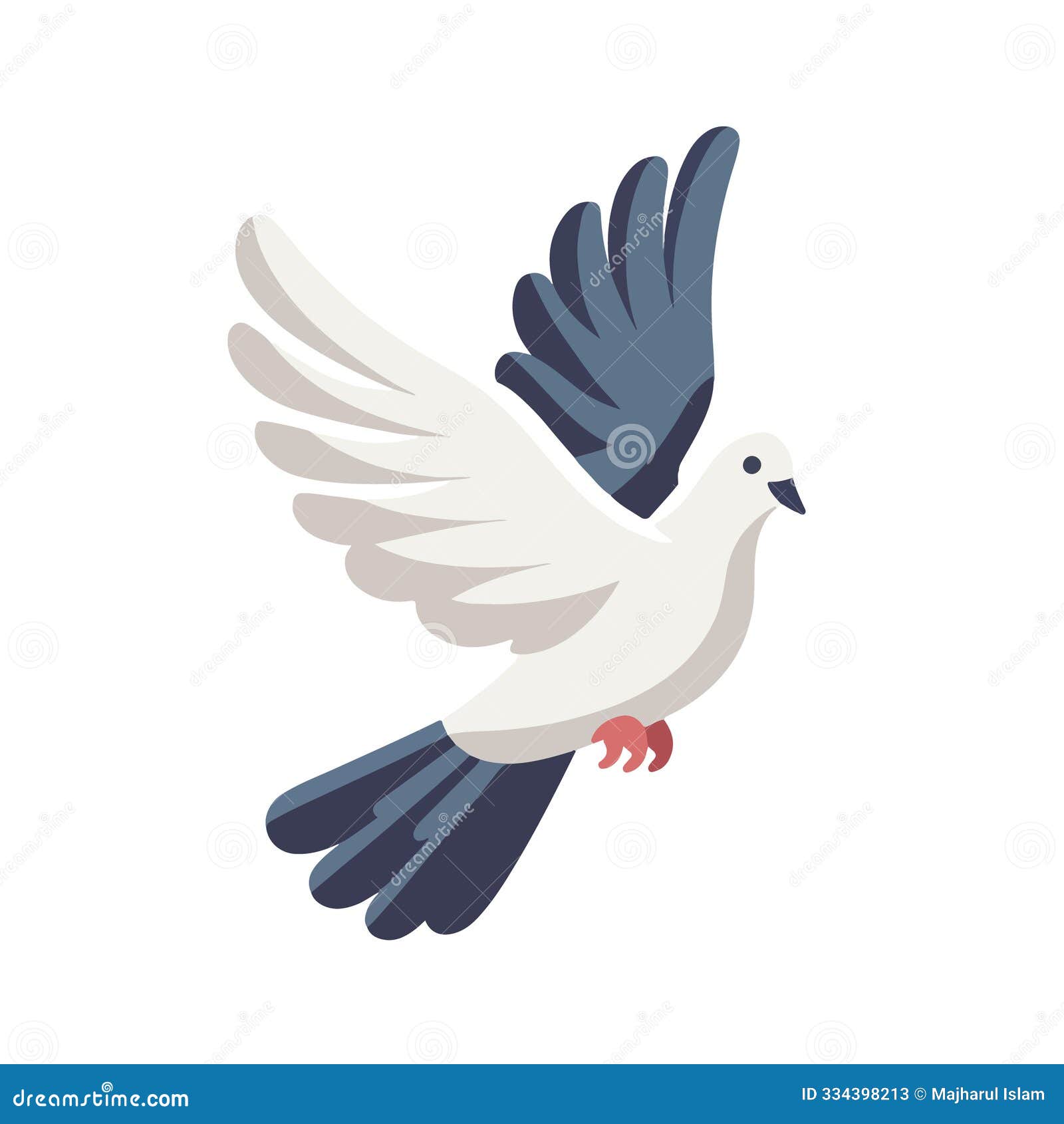 Dove Bird Flying Vector Illustration Stock Illustration - Illustration ...