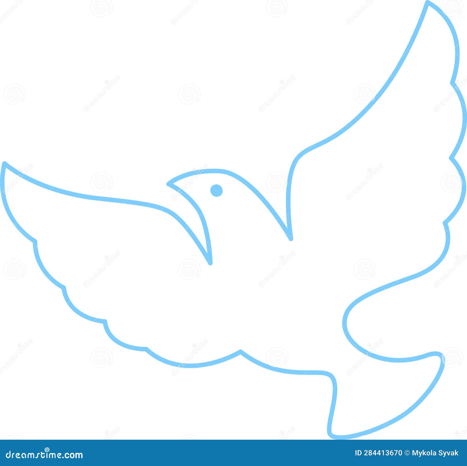 Dove Bird Peace Lined stock vector. Illustration of peace - 284413670