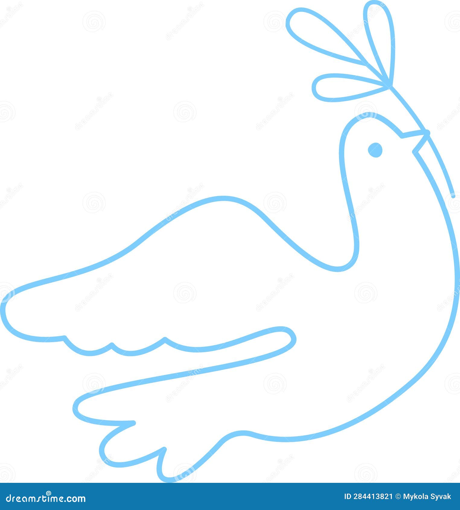 Dove Bird Peace Outline Cartoon Vector | CartoonDealer.com #284413821