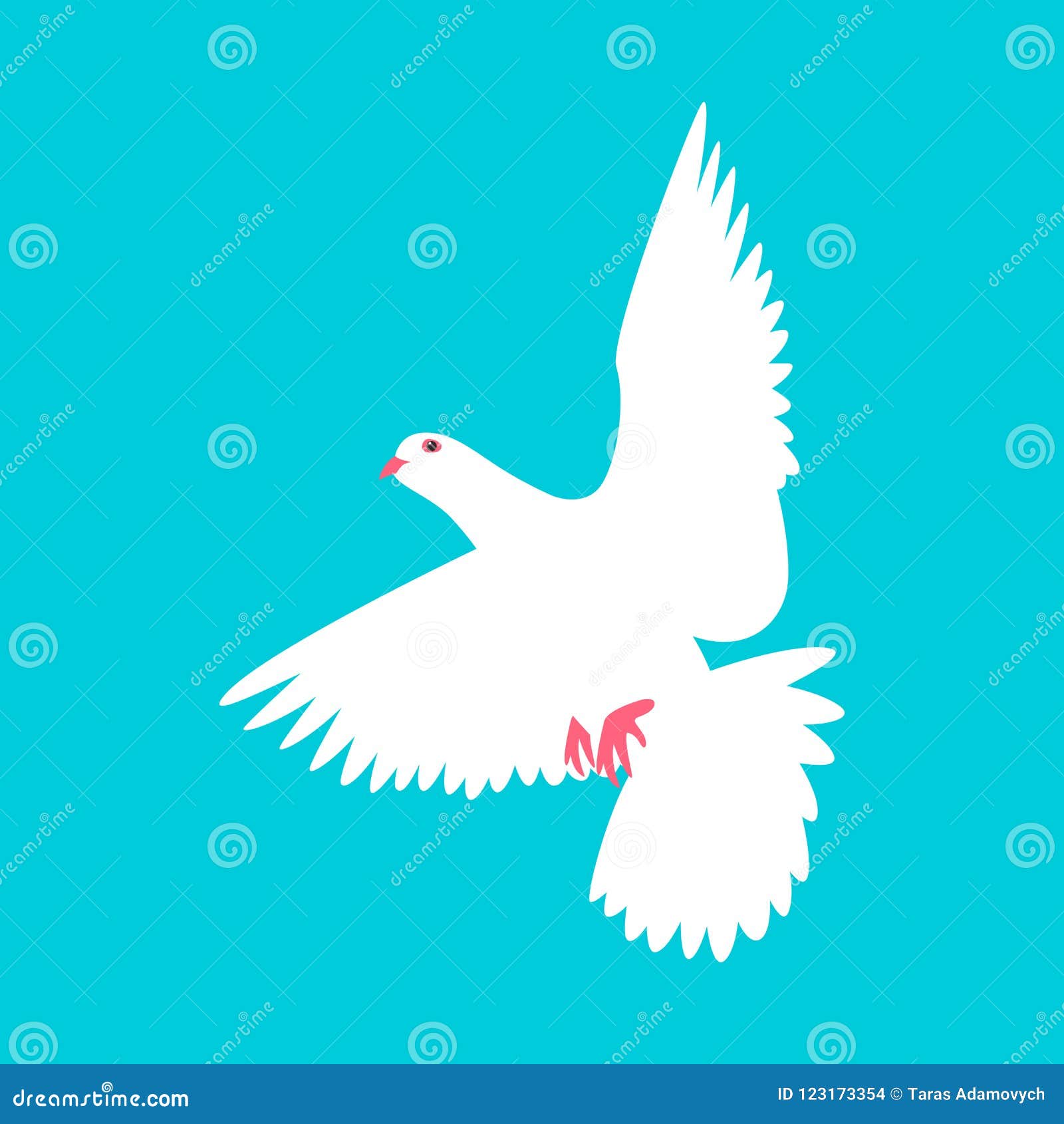 Dove Bird Vector Illustration Flat Style Front Stock Vector ...